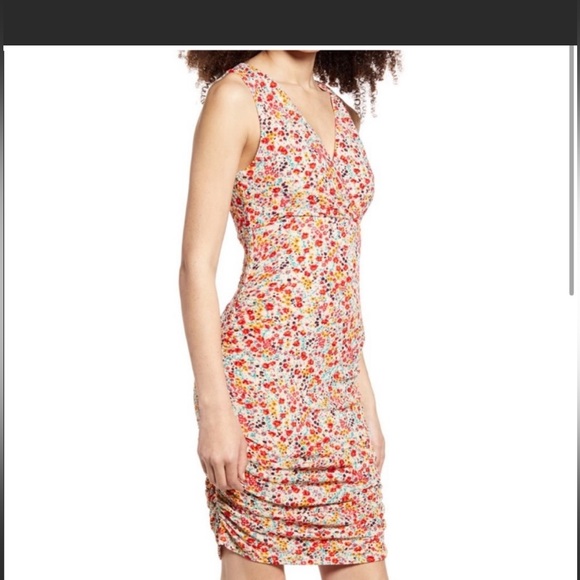 Leith | Dresses | Leith Floral Ruched Dress | Poshmark